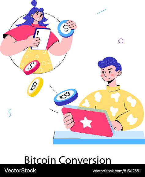 Bitcoin Conversion Royalty Free Vector Image Vectorstock