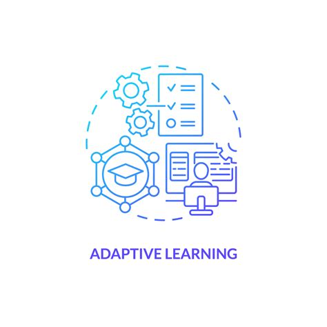 Thin Line Gradient Icon Representing Adaptive Learning In Ai Isolated Vector Illustration