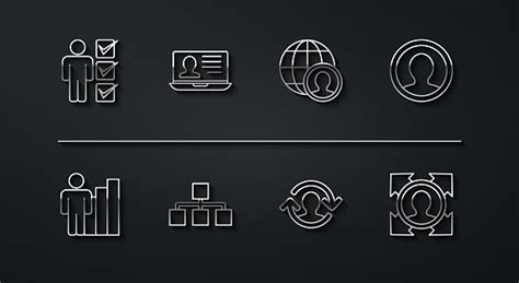비즈니스 정장 생산적인 인간 계정 만들기 화면 인적 자원 계층 구조 조직도 차트 이력서가 있는 노트북 헤드 헌팅 지구본 및 사람