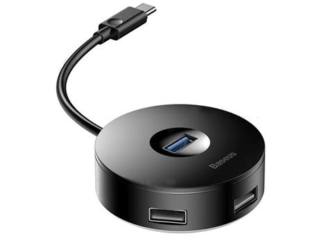 هاب تایپ سی به یو اس بی بیسوس Baseus Round Box Hub Type C Adapter 10cm