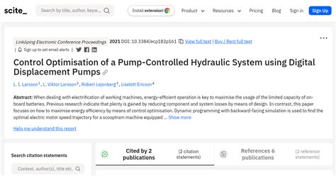 Control Optimisation Of A Pump Controlled Hydraulic System Using