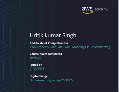 Hritik Kumar Singh On Linkedin Aws Academy Cloudarchitecting Course