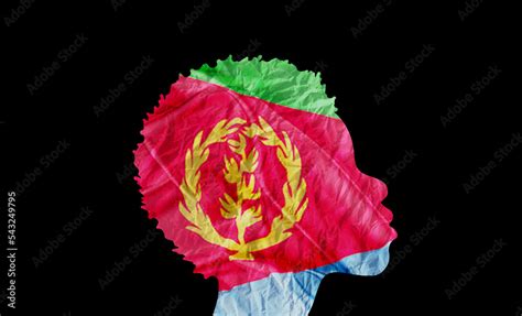 African Woman Silhouette With Eritrea National Flag Stock Illustration Adobe Stock