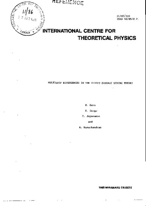Pdf Multiloop Divergences In The Closed Bosonic String Theory