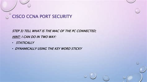 cisco ccna port security pptx information and network security