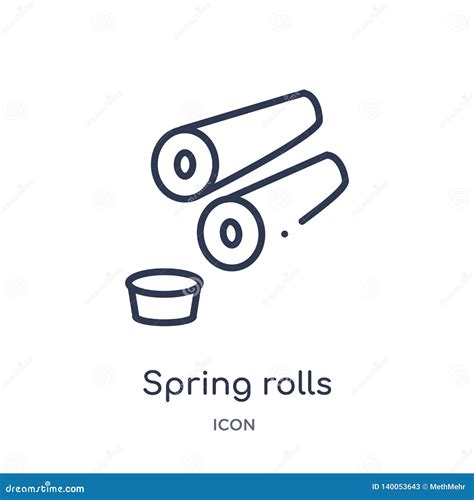 Linear Spring Rolls Icon From Culture Outline Collection Thin Line Spring Rolls Vector Isolated