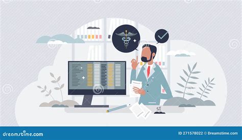 Medical Billing And Coding For Patient Hospital Services Tiny Person Concept Stock Vector