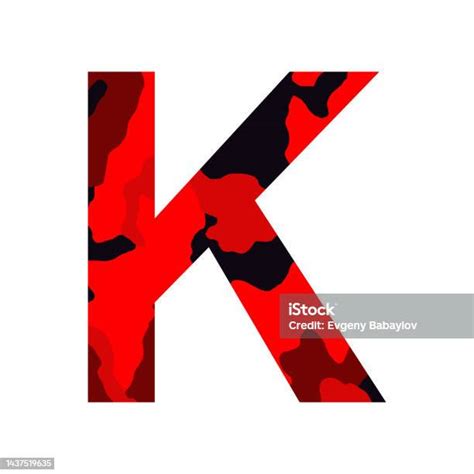 영어 알파벳 문자 K 흰색 배경에 고립 된 카키색 스타일 벡터 군사에 대한 스톡 벡터 아트 및 기타 이미지 군사 그래피티 디자인 Istock