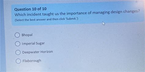 Solved Question 10 ﻿of 10which Incident Taught Us The