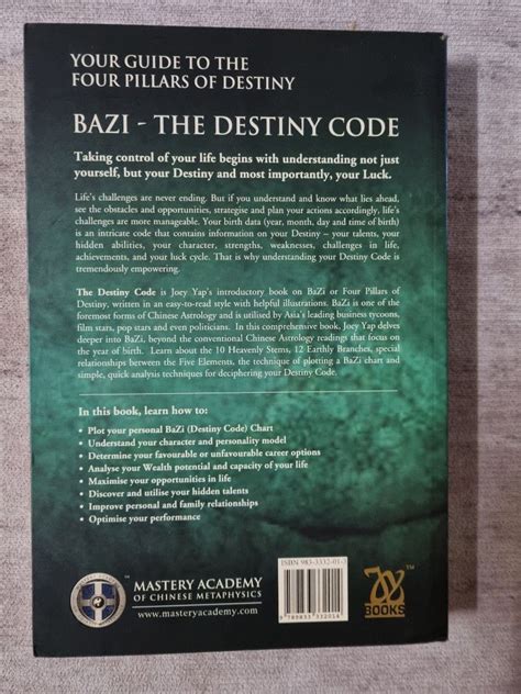 BaZi The Destiny Code Joey Yap Hobbies Toys Books Magazines Religion Books On Carousell