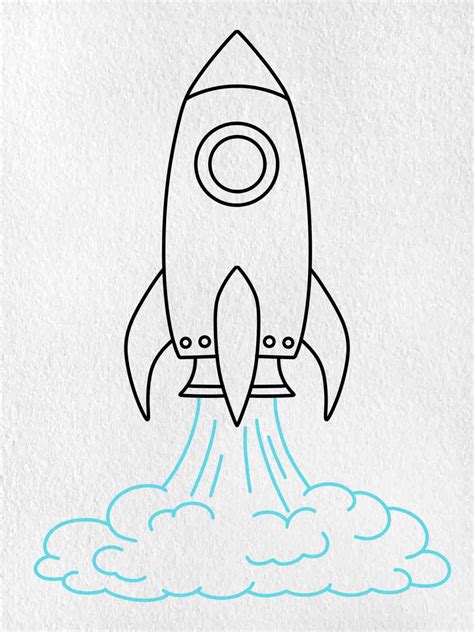 Cartoon Rocket Drawing Helloartsy