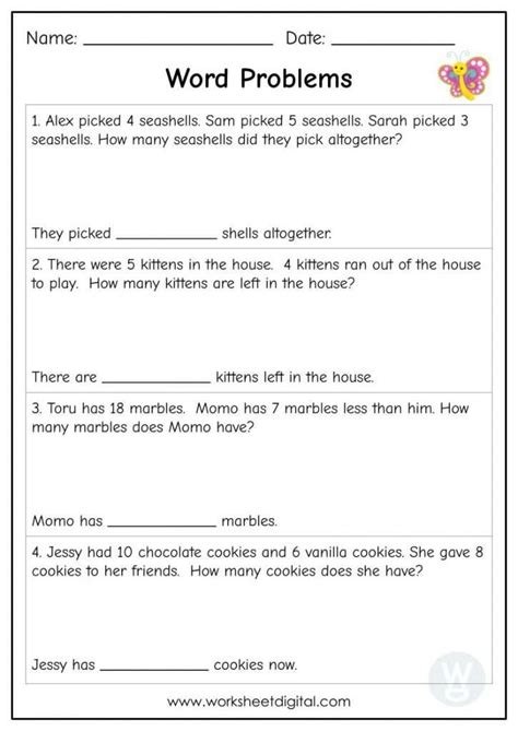 One Step Word Problems Worksheet Digital 1 Teacher Made Resources
