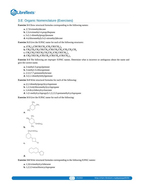 Solution 03 E Organic Nomenclature Exercises Studypool