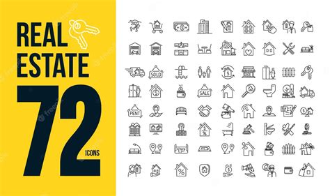 Premium Vector Big Set Of Real Estate Minimal Thin Line Web Icon