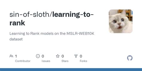 Github Sin Of Slothlearning To Rank Learning To Rank Models On The