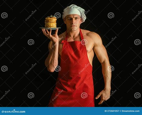 Pancakes Sweet Breakfast Chef Baker Serving Dessert Stock Image
