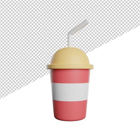 청량 음료 신선한 전면 보기 투명 한 배경에 3d 렌더링 아이콘 그림 프리미엄 Psd 파일