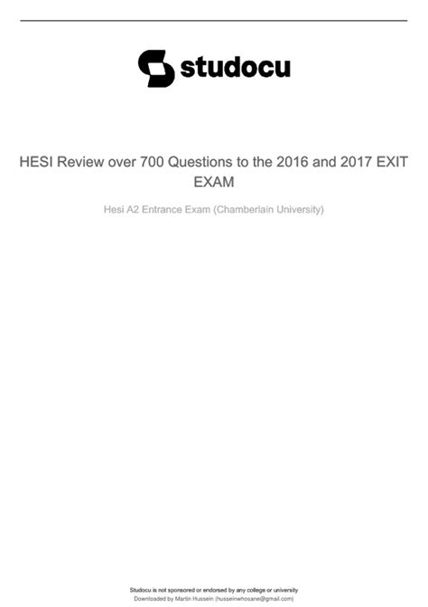 HESI Exit Exam Over 700 Questions New Updated Version 2019 Latest 100 Accurate All Solved