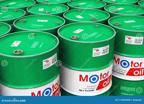 Group Of Stacked Barrels With Motor Oil Lubricant In Warehouse Stock