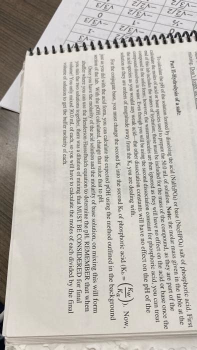 Part If Preparation Of A Buffer From Two Salts 1 Chegg Com