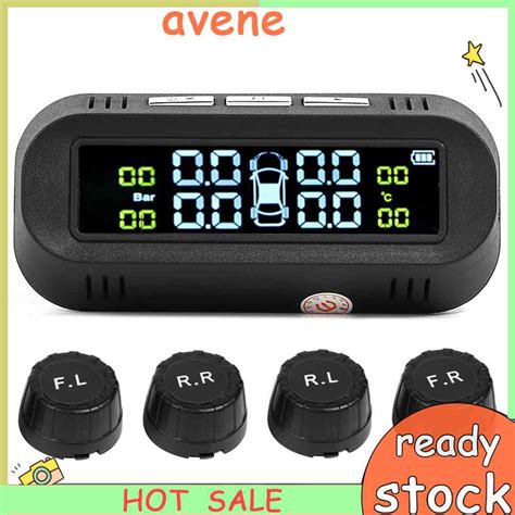 C68 Usb Solar Car Tpms Tire Pressure Monitor System With 4 External Sensors Or Hb 110 Digital