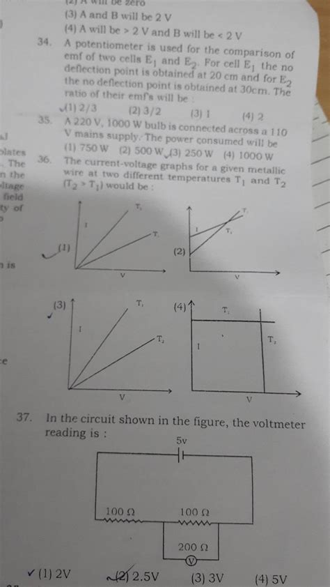 The Current Voltage Graphs For A Given Metaihic Wire At Two Differemt Lef