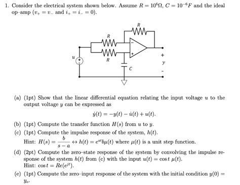 Solved 1 Consider The Electrical System Shown Below Assume