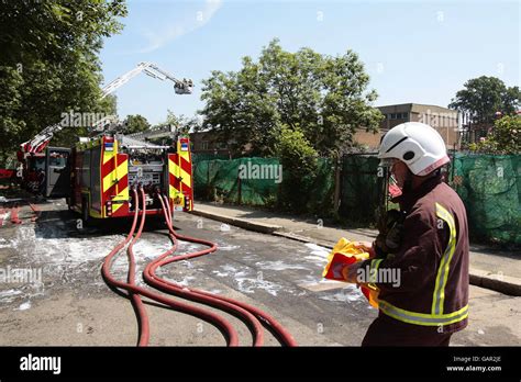 Firefighters Tackle A Fire At An An Electricity Sub Station In Sydenham