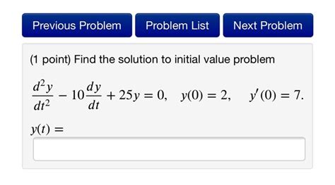 Solved Previous Problem Problem List Next Problem 1 Point