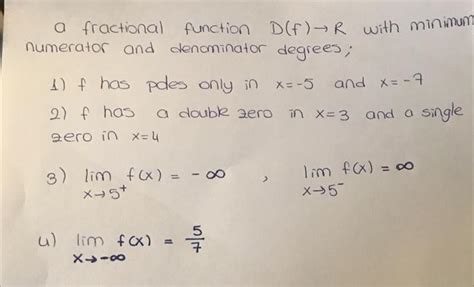 Solved A Fractional Function D F →r With Minimur Numerator