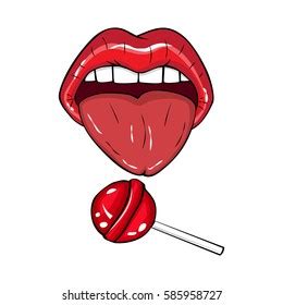 Vector Illustration Sexy Red Lips Candy Stock Vector Royalty Free Shutterstock