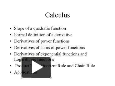 Calculus Presentation Free To View