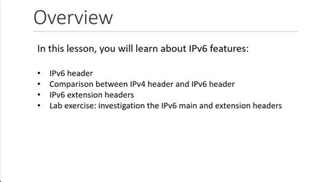Ipv6 Features 01 Lecture Welcome And Content Youtube