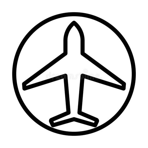 Airplane Icon Linear Logo Mark In Black And White Stock Vector Illustration Of Aeroplane
