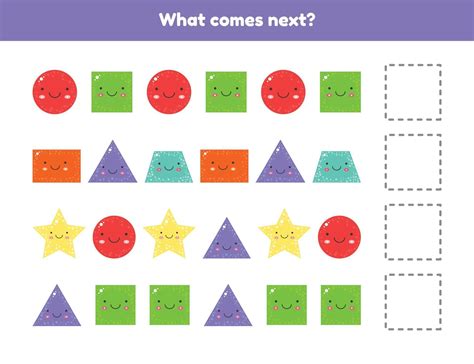 What Comes Next Continue The Sequence Geometric Shapes Worksheet For