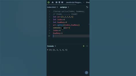 Javascript Tricks Arraysplice Method Shorts Codingshorts Youtube