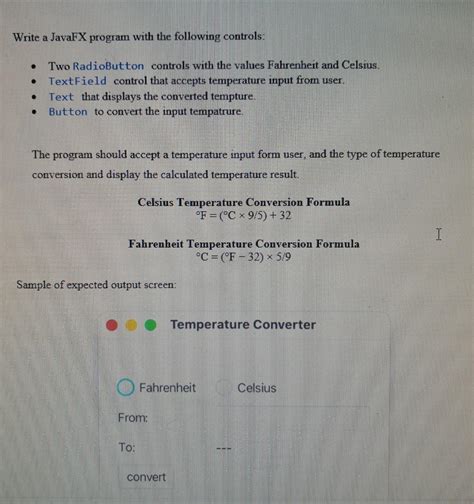 solved write a javafx program with the following controls