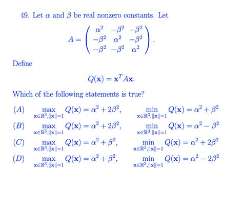 solved 49 let α and β be real nonzero constants let