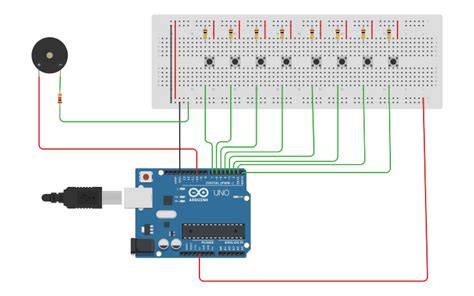 Circuit Design Sesión 2 Piano Electrónico 2 Tinkercad