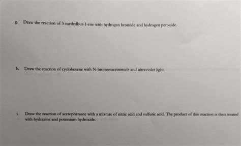 Solved G ﻿draw The Reaction Of 3 Methylbut 1 Ene With