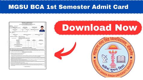 MGSU BCA 1st Semester Admit Card 2025 MGSU Latest News