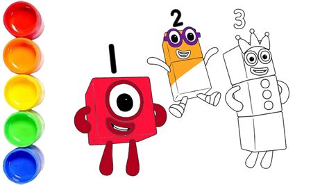 Numberblocks Paint With Tetris Pencil Numberblocks Colouring Pages