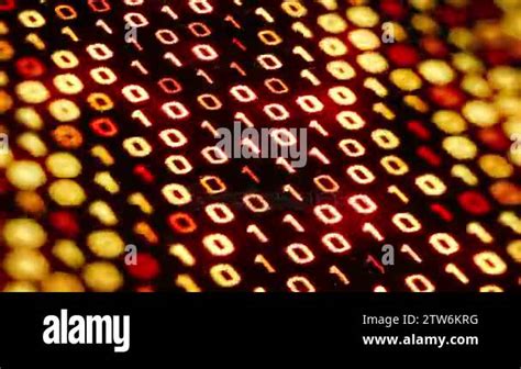 Technology Gold Background With Animated Strokes Of Binary Code On