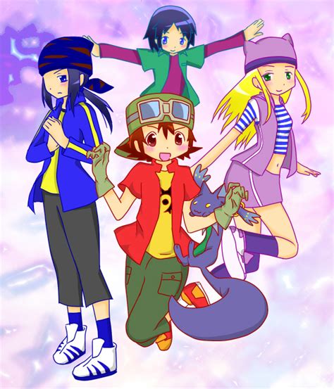 Kanbara Takuya Kimura Kouichi Minamoto Kouji Orimoto Izumi Digimon Digimon Frontier Blonde