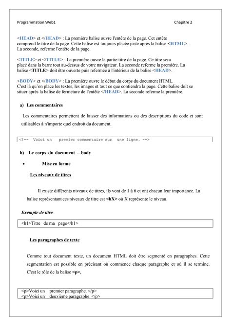SOLUTION Les Notions De Base Du Html5 Studypool