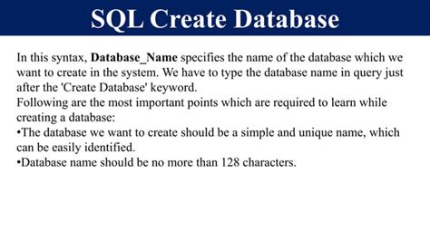 Sql Create Databasepptx