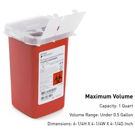 Mckesson Prevent Red Base Sharps Container Vertical Entry