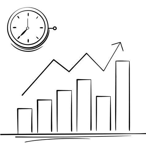 Histogram Icon With A Floating Clock Concept As A Histogram Icon With A