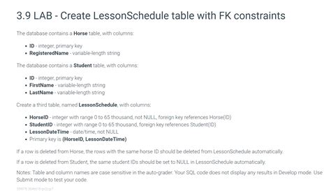 Solved 3 9 ﻿lab ﻿create Lessonschedule Table With Fk