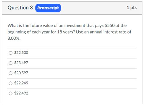 Solved What Is The Future Value Of An Investment That Pays